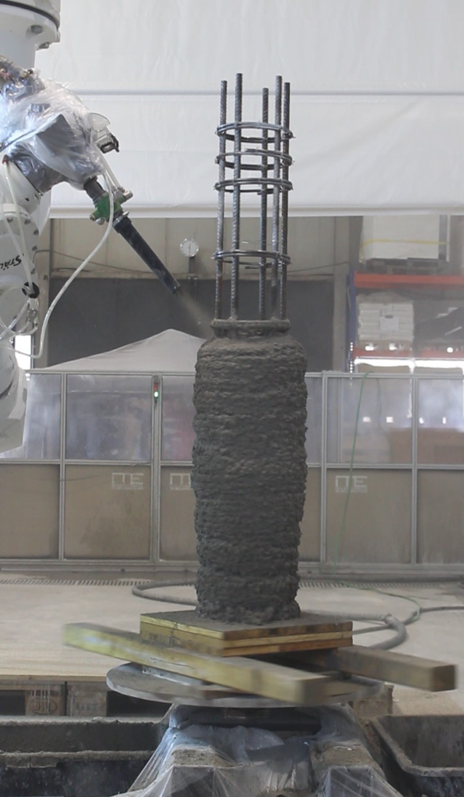 Production of the first concrete and reinforced concrete columns by ...