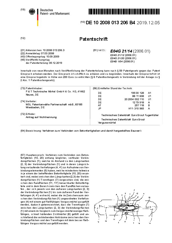Method for connecting precast concrete elements and structure ...