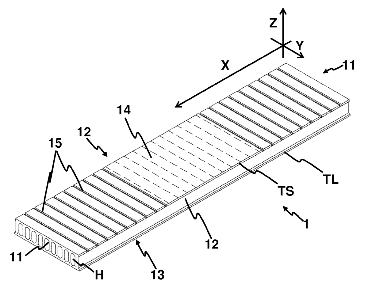 Prefabricated floor element, structure comprising prefabricated floor ...