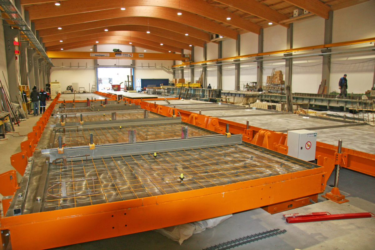 New Avermann turning pallets for double wall production at Betonwerk ...