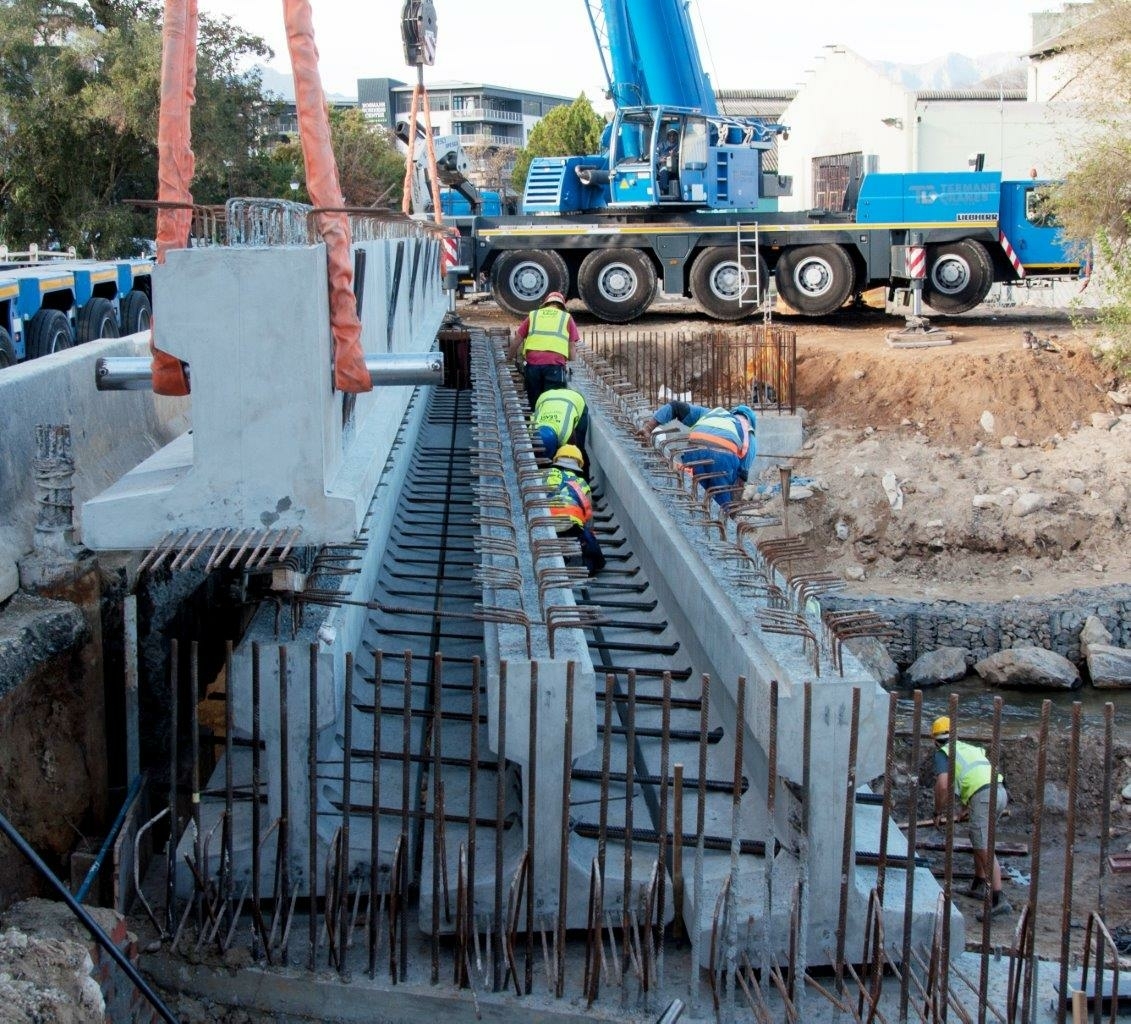 Historic Stellenbosch Bridge rebuilt with precast concrete beams ...