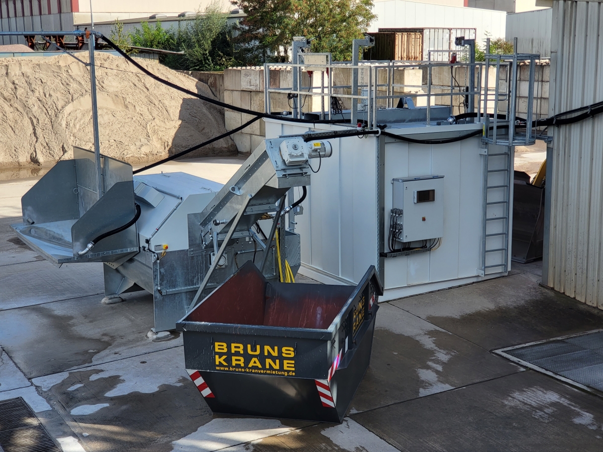 New recycling system with steel basin for TBN - Concrete Plant Precast ...