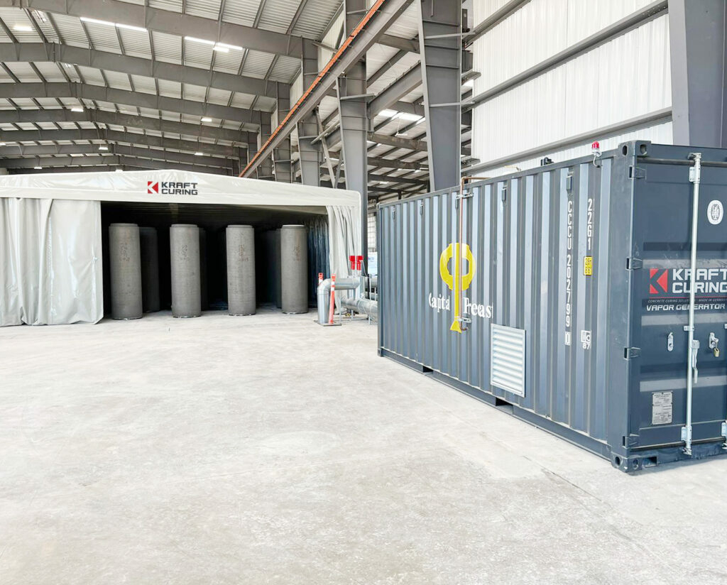 Kraft Curing Systems for new concrete pipe production hall in Texas ...